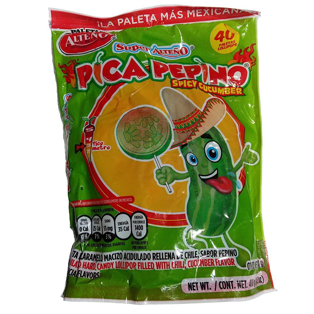 Alteno Spicy Cucumber Lollipop 40pcs – Mexican Candy Store by Mexicrate
